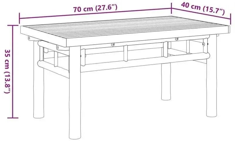 Konferenční stolek, bambusové dřevo, přírodní, NoBi PARLAN
