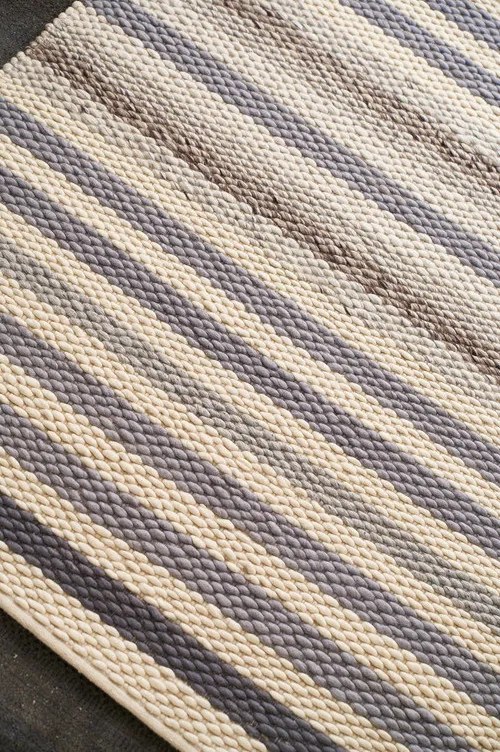 Diamond Carpets India, Ručně vázaný kusový koberec MCK Strop DE 2263 Pastel Brown Mix, 300x400, černobílá, ložnice