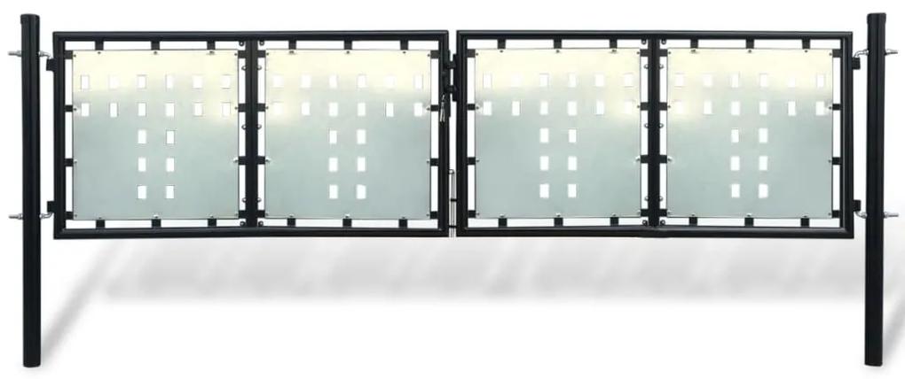 Černá jednokřídlá plotová brána 300 x 125 cm,  141690
