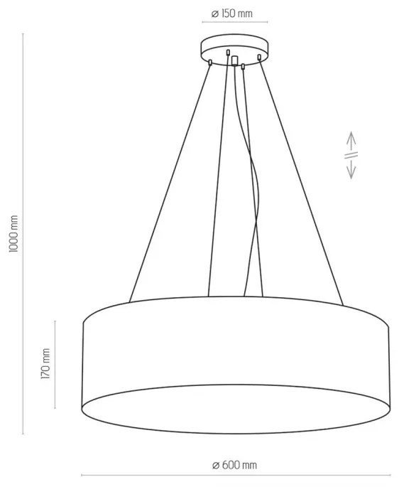 TK LIGHTING Lustr - RONDO 4244, Ø 60 cm, 230V/15W/4xE27, bílá/chrom