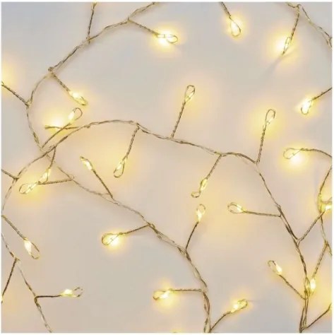 Vánoční osvětlení EMOS D3FW01 100LED nano řetěz stříbrná 2,4m teplá bílá s časovačem