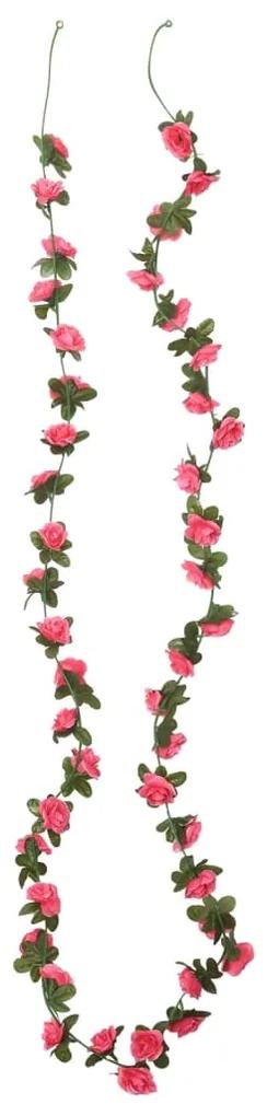Umělé květinové girlandy 6 ks červenorůžové 240 cm - Default Title