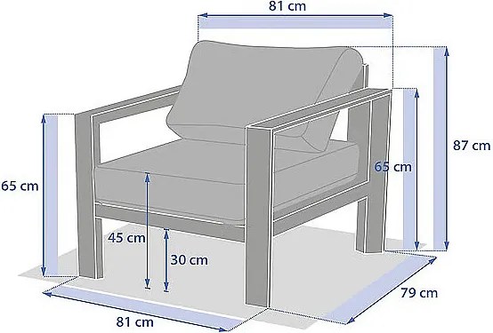 DEOKORK Hliníková rohová sestava VANCOUVER pro 6 osob (antracit)