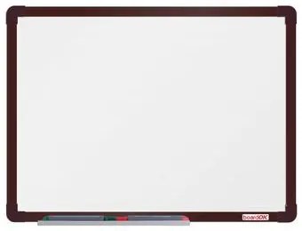 Bílá magnetická tabule boardOK, 60 x 45 cm, hnědá
