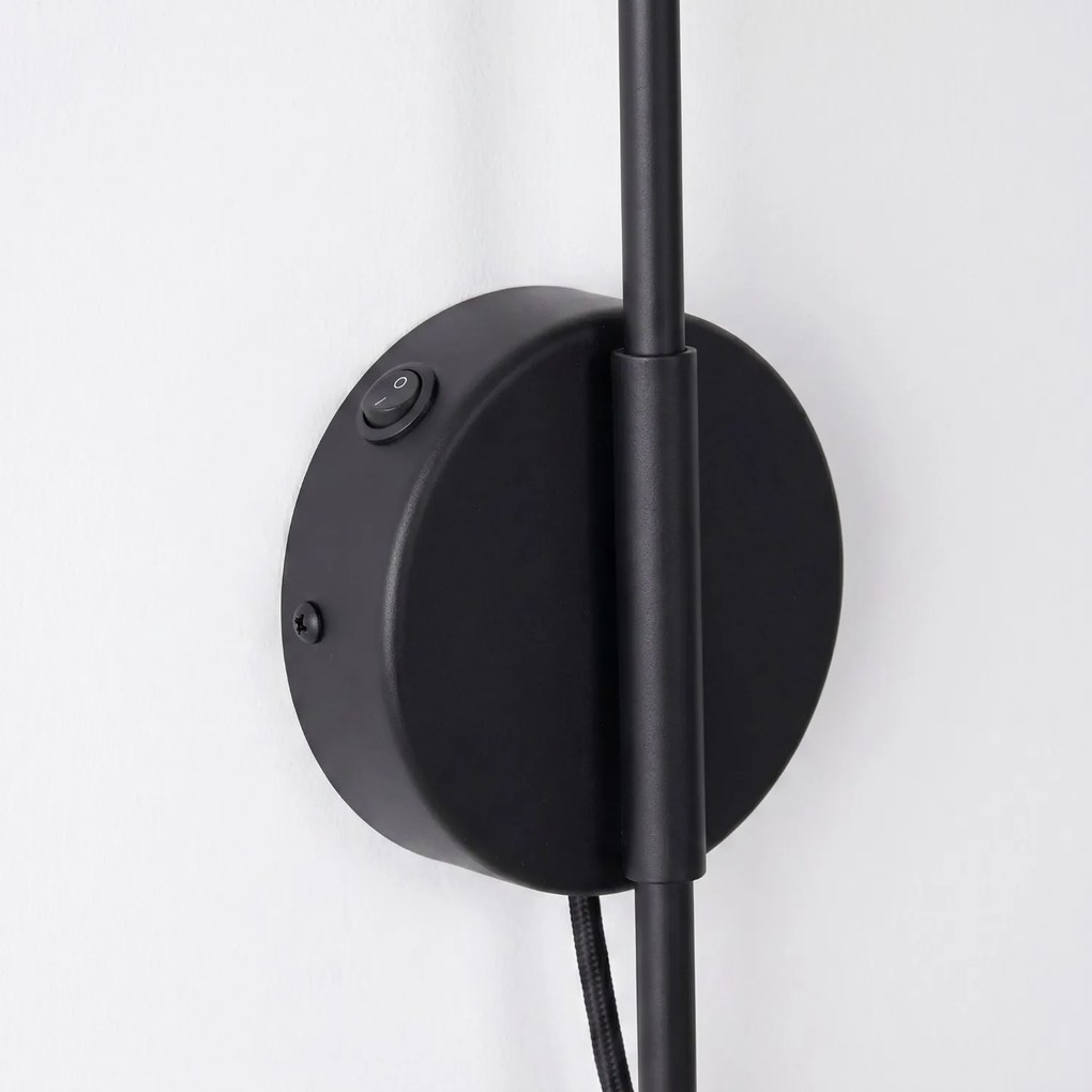 Sollux Lighting Nástěnné svítidlo NOX 1 černé s vypínačem