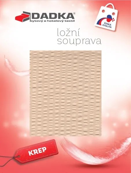 DADKA Povlečení krep Béžový UNI 140x220, 70x90 cm
