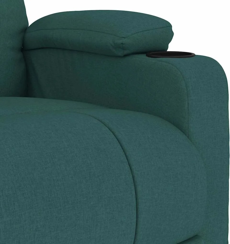Masážní křeslo tmavě zelené textil 339098