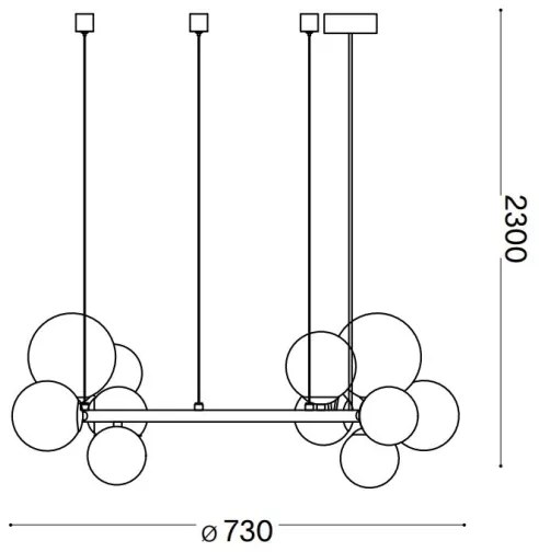 Ideal Lux - LED Lustr na lanku PERLAGE 11xG9/3W/230V pr. 73 cm zlatá/bílá