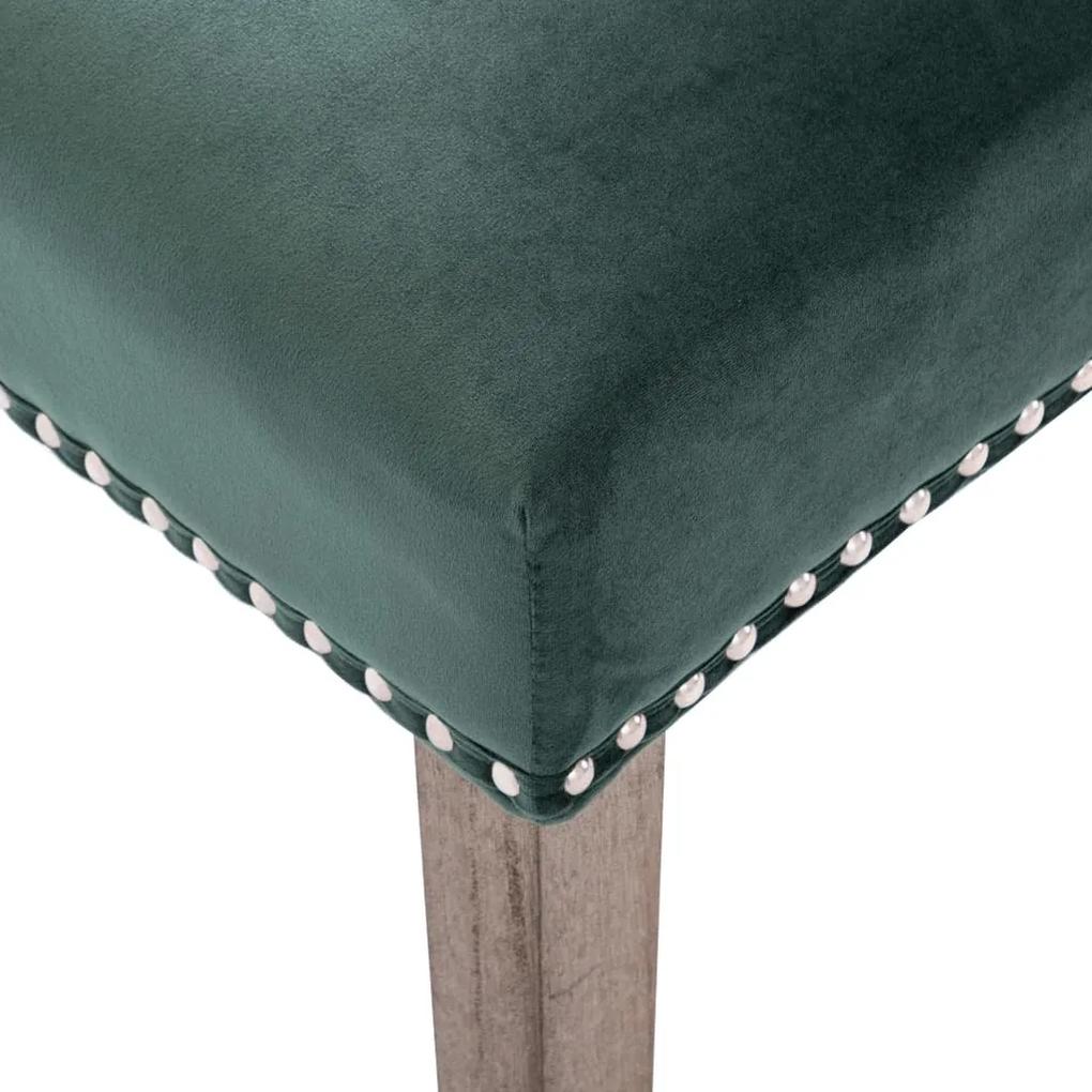 vidaXL Jídelní židle samet [287950] Barva: Tmavě zelená