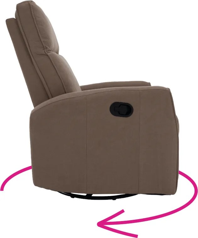 Relaxační otočné křeslo, šedohnědá Taupe, MEKENZI