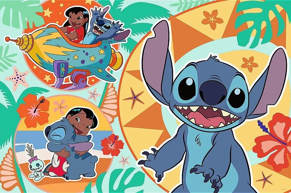 Puzzle trefl puzzle lilo&stitch: šťastný den maxi 24 dílků