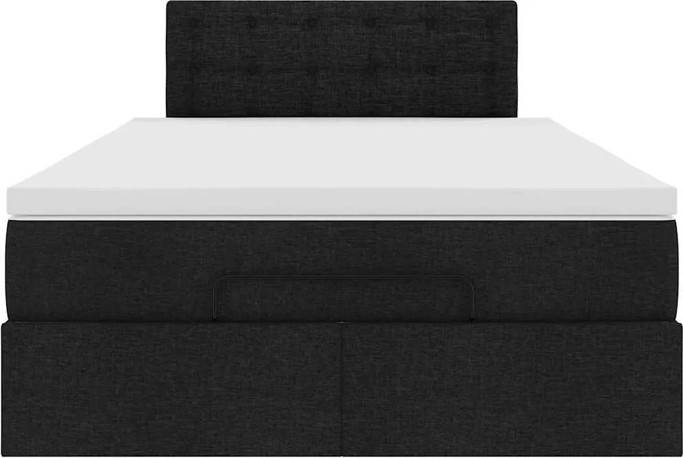 Osmanský postel s matrací černá 120x190 cm textil 3311610