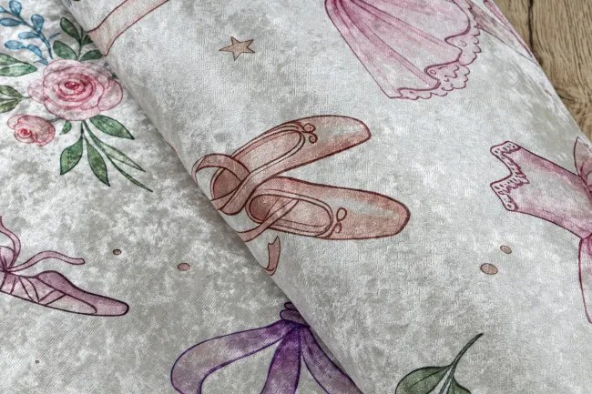 Dětský koberec protiskluzový BAMBINO 61600 krémový / růžový kruh