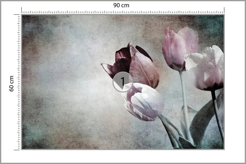 Fototapeta Vintage Tulipány Omyvatelný vlies 104x70.5