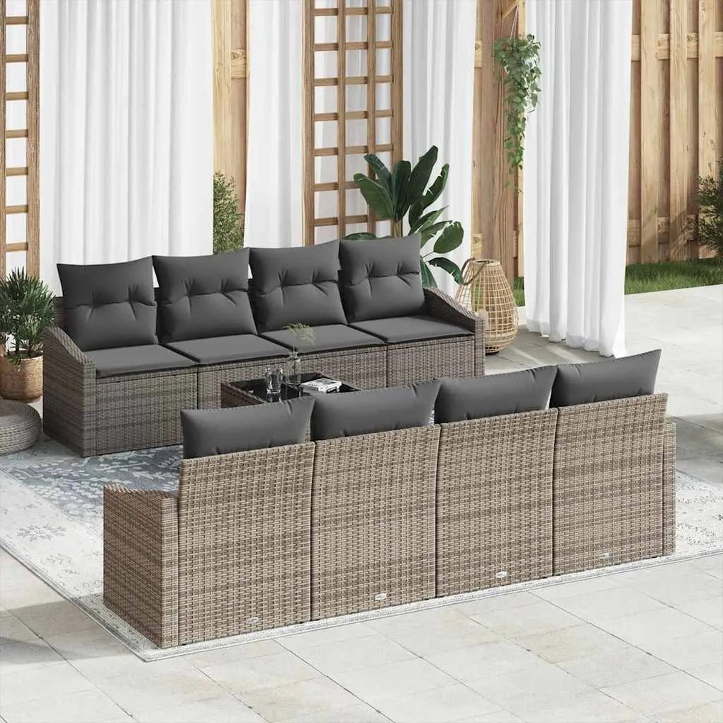 Set pohovek 7 ks Šedá polyratan 3355318