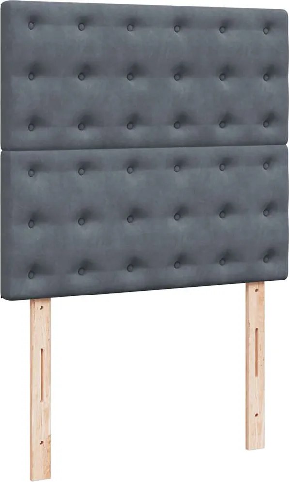 Box spring postel s matrací tmavě šedá 90x190 cm samet 3292227