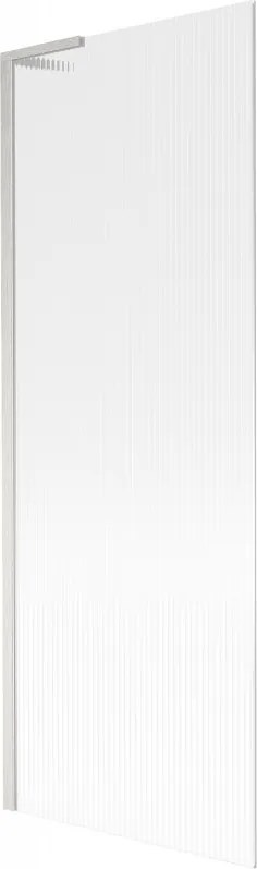 Mexen Next L, 1-křídlová vanová zástěna 70 x 150 cm, 6mm sklo s žebrovým vzorem, 6mm čiré sklo, profil broušená ocel, 895-070-000-03-09-97