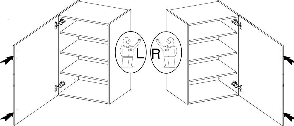 LARA wh | horní skříňka 60G-108 1F s policemi | 60 cm | UNI dvířka | EXTRA VYSOKÁ | bílá lesk
