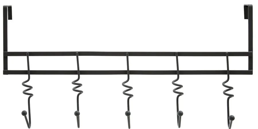 Černý kovový věšák na dveře 46 cm Jaxen – Premier Housewares