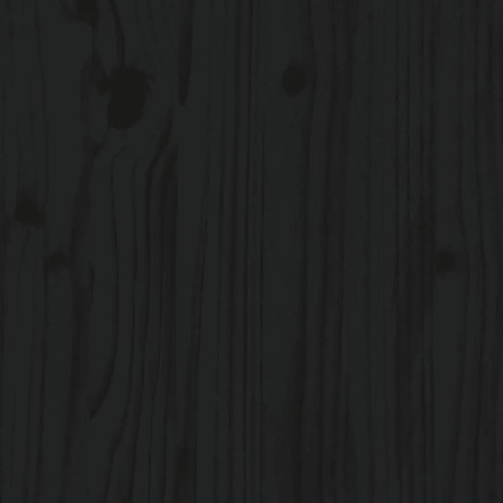 Truhlík s policí černý 82,5 x 82,5 x 81 cm masivní borové dřevo,  823798