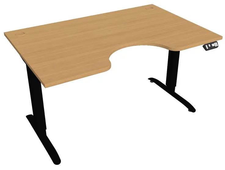 Hobis Motion Elektr. nastavitelný stůl 140x90 s pamětí - HOBIS ERGO MOTION MSE 2M 1400 Dekor stolové desky: buk, Barva kovové podnože: černá