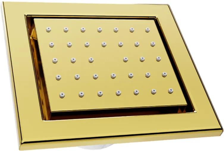 Mexen - podmítková sprchová tryska, čtvercová, 130x120 mm, zlatá, 79365-50