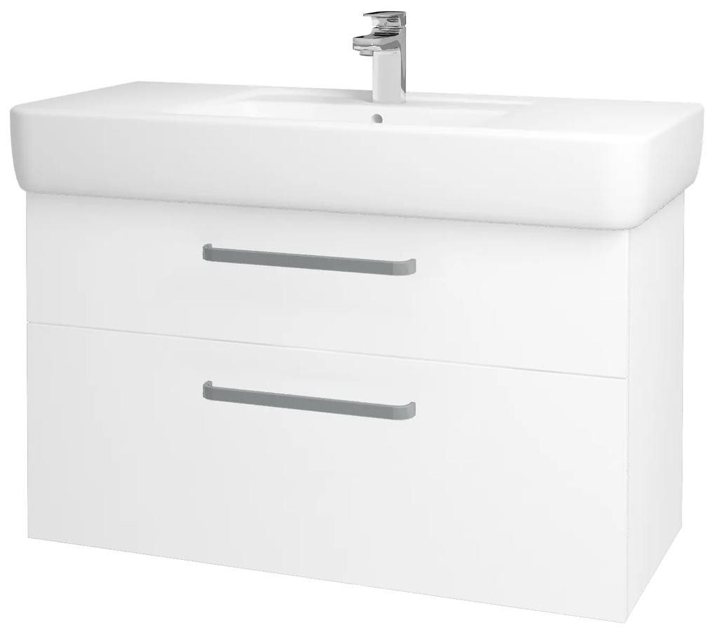 Dřevojas Koupelnová skříň Q MAX SZZ2 100 Varianta: N01 Bílá lesk / Úchytka T01 / M01 Bílá mat