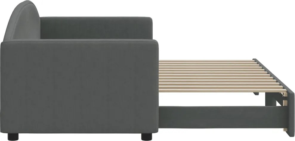 Válenda s přistýlkou tmavě šedá 80 x 200 cm textil 3197184