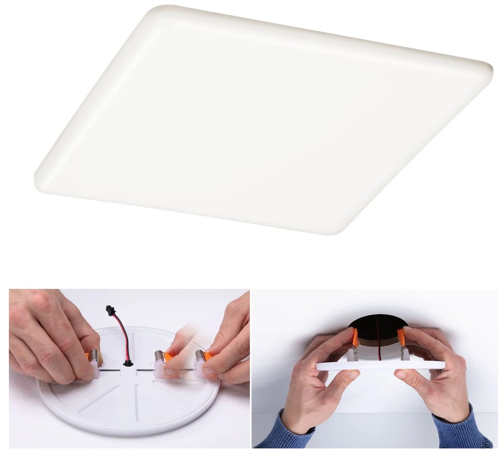 Paulmann 93066 Veluna VariFit, hranaté zápustné svítidlo, 22W LED 4000K, tříkrokové stmívání, 21,5x21,5cm, IP44
