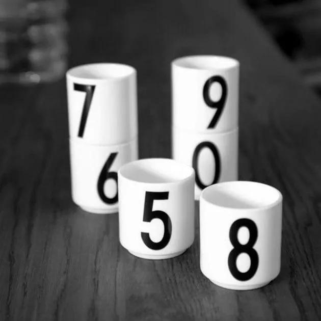 DESIGN LETTERS Espresso hrneček Letters - Number Nr.0, bílá barva, porcelán