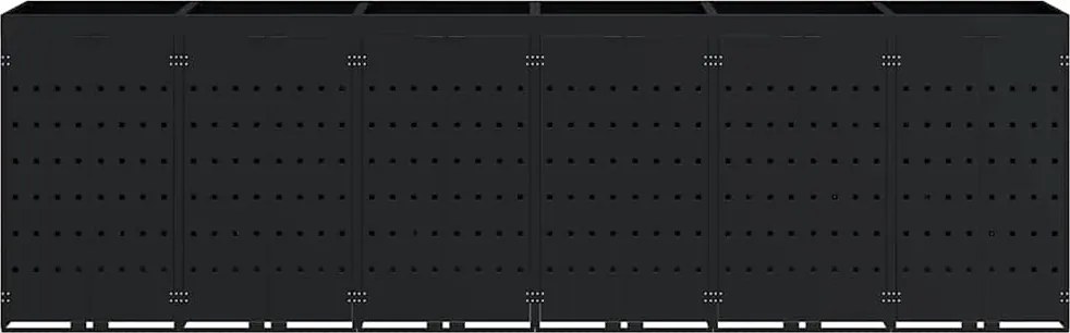 Úložný box na 6 popelnic Černá 408 x 77,5 x 121,5 cm 3394742