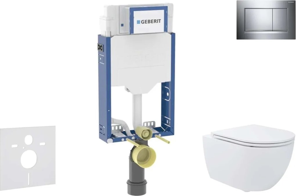 SANITINO - Set předstěnové instalace, klozetu Oudee a Slim sedátka softclose, tlačítko Sigma20, chrom SANI11CA1189