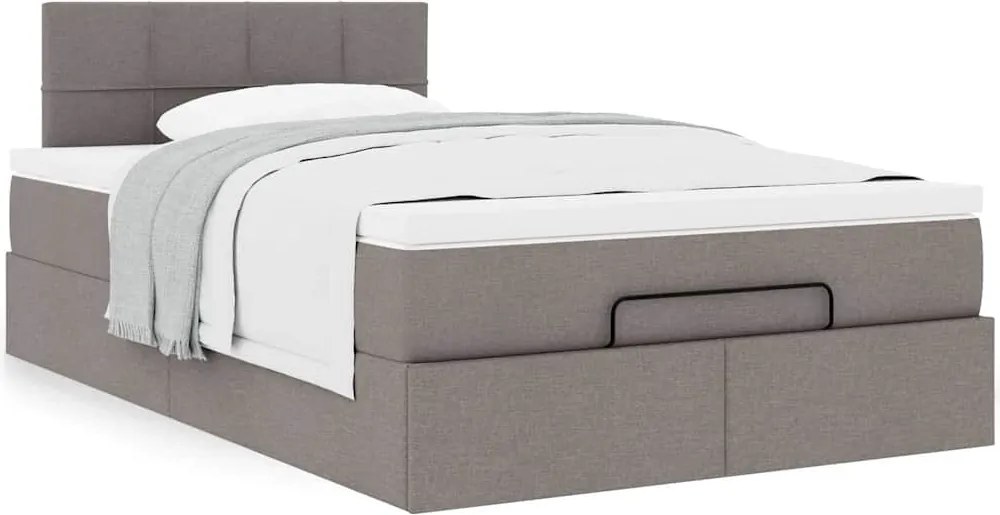 Osmanský rám postele s matrací taupe 120x190cm textil 3311446