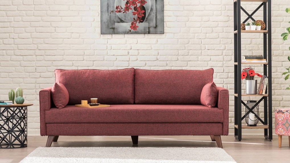 Hanah Home Rozkládací pohovka BELLA bordó 208 cm 825BLC1517