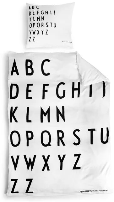DESIGN LETTERS Povlečení Letters 140x200, černá barva, bílá barva, textil