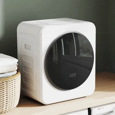 HOMCOM Sušička prádla s odsáváním vzduchu, sušička prádla s předním plněním a bubnem z nerezové oceli, příkon 800 W, kompaktní, volně stojící, bílá