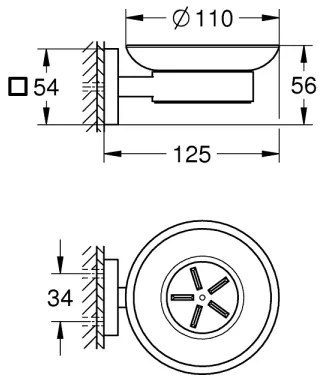 GROHE 410962430 - Miska na mýdlo START CUBE 110 x 56 x 125 mm černá