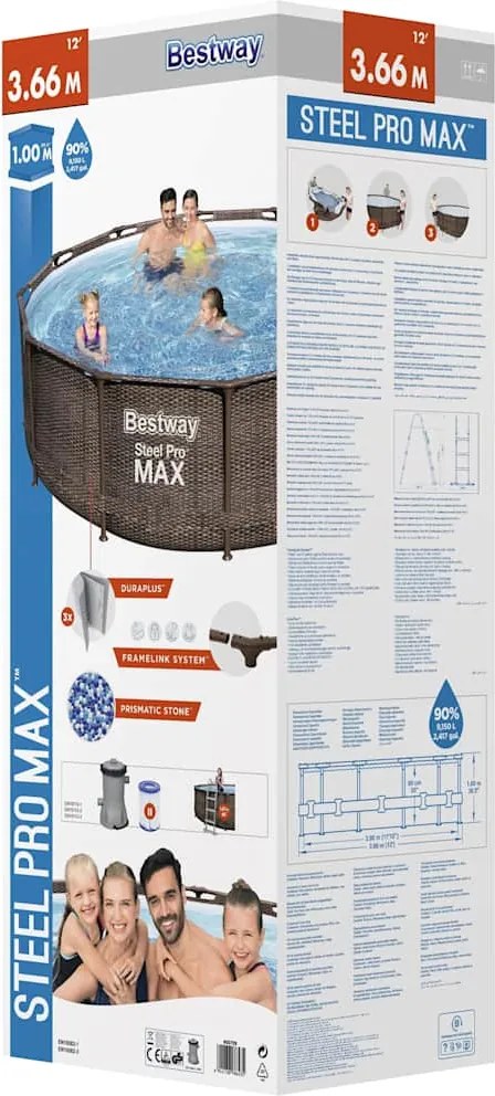 Bestway Bazénový set Steel Pro MAX Deluxe Series kruhový 366 x 100 cm