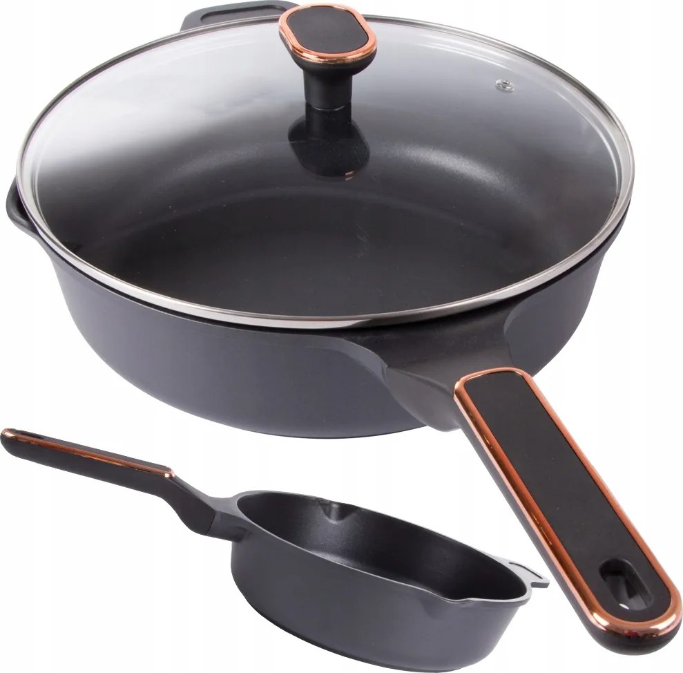 Hrnec Hluboký S Poklicí Indukce Plyn Povrchová Úprava Non Stick 4L 28cm