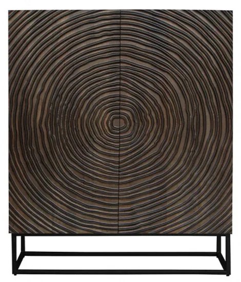 Massive home | Vysoká komoda Zen Circle 120cm  hnědá / černá