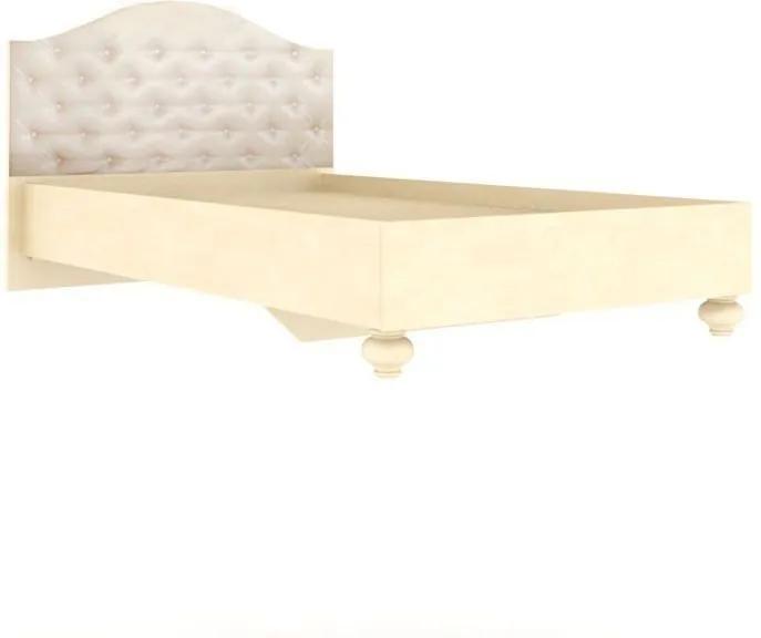 Studentská postel 120x200cm s čalouněným čelem Sofia - béžová/kůže lento