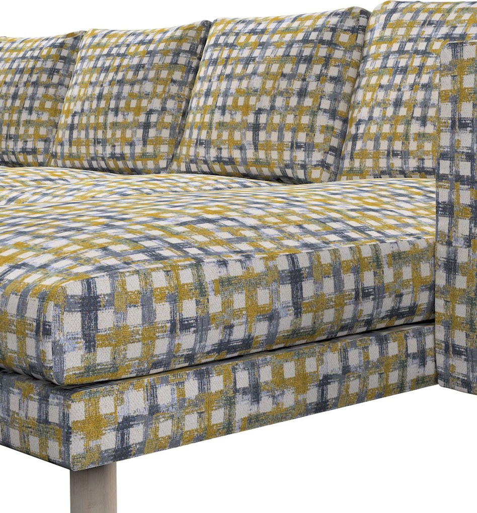 Potah na pohovku IKEA Norsborg 4-místná se šezlongem barva modrá látka pletený vzor, vzorované