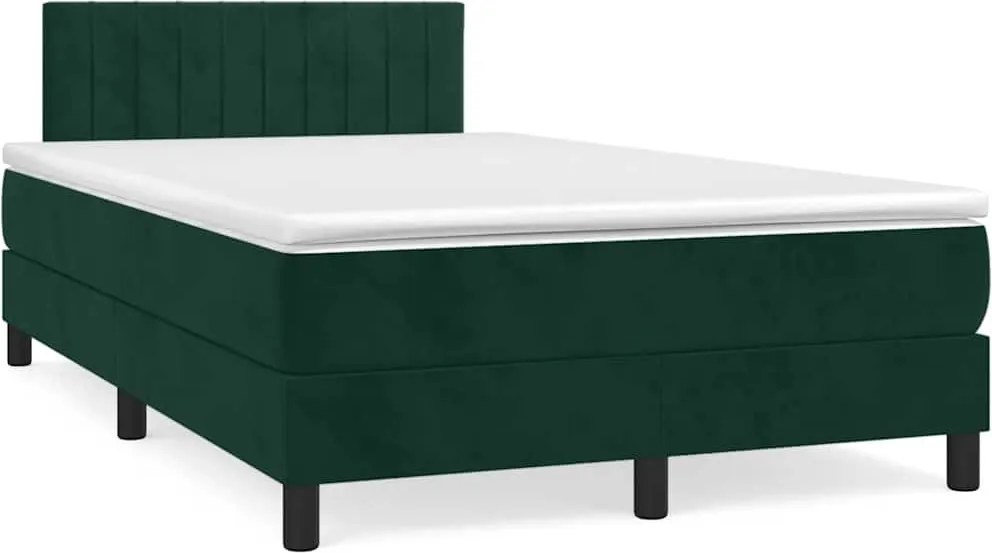 Box spring postel s matrací tmavě zelená 120 x 200 cm samet 3141416