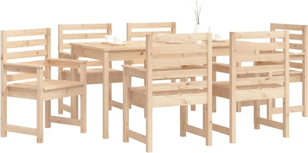 7dílný zahradní jídelní set masivní borové dřevo 3154713