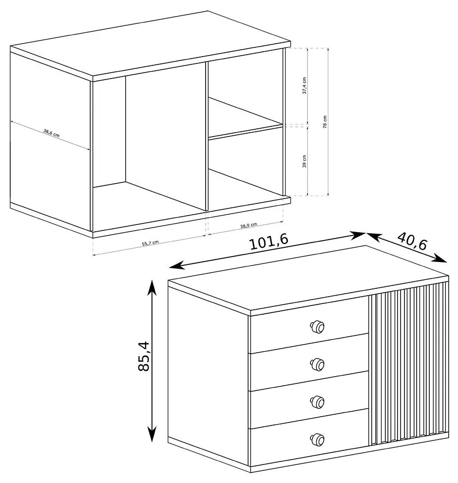 CALI | komoda C-5 + NOHY | 101,6 cm | artisan