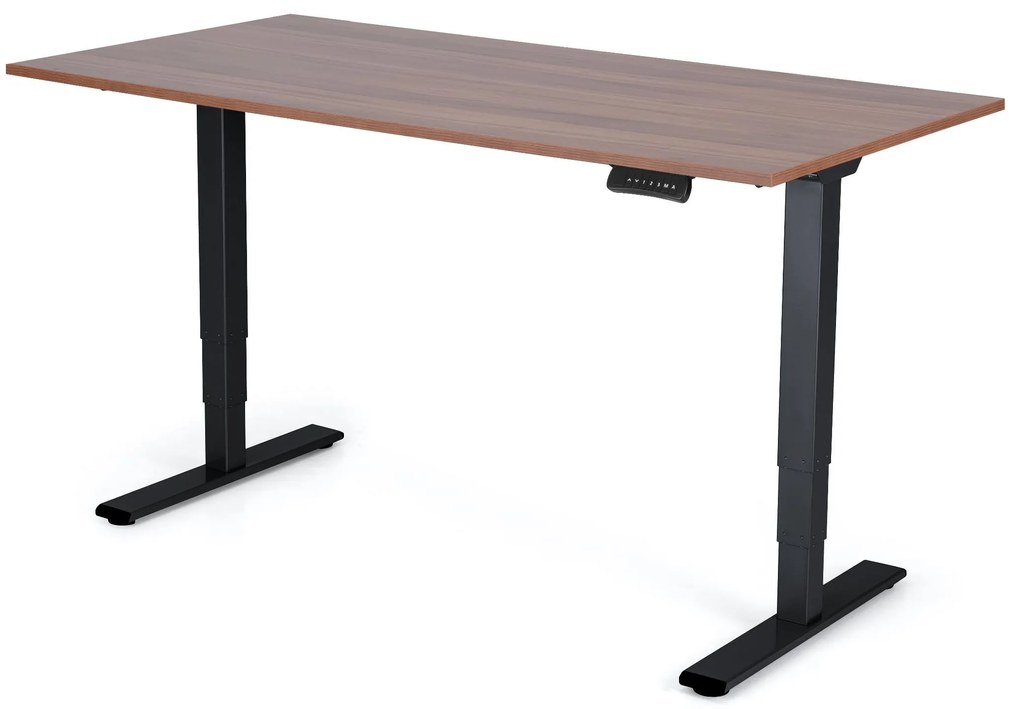 Polohovatelný stůl Liftor 3segmentové nohy černé,   deska 1600 x 800 x 25 mm ořech