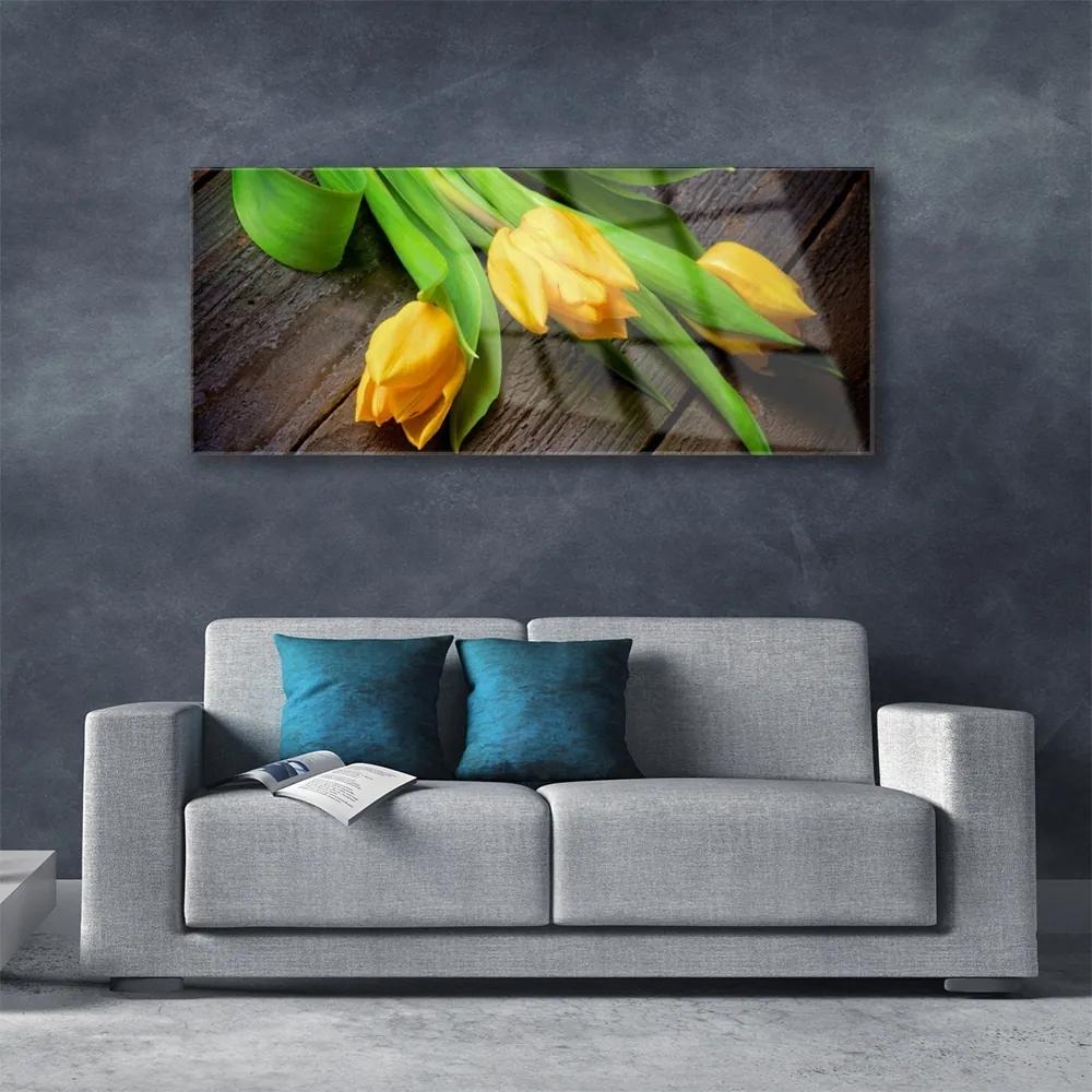 akrylový obraz Tulipány Květiny 125x50 cm