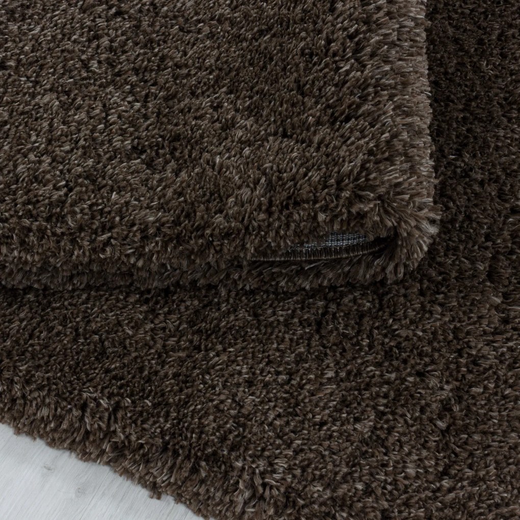 Ayyildiz koberce Kusový koberec Fluffy Shaggy 3500 brown kruh - 120x120 (průměr) kruh cm