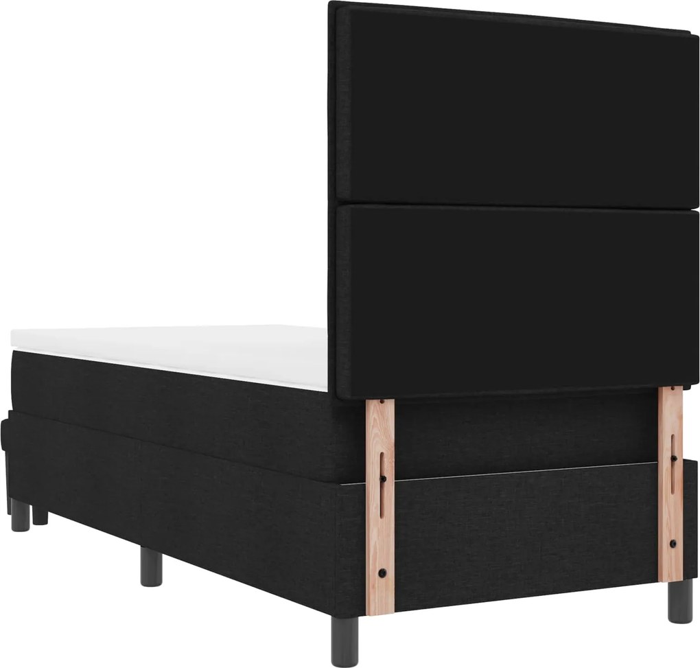 Postel s boxspringem s polštářem Černá 80 x 200 cm textil 3343948