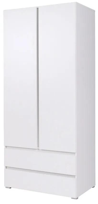 Maridex COSMO C02 dvoudveřová šatní skříň se zásuvkami Barva: - bílá